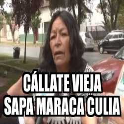 Meme Personalizado - CÃ¡llate Vieja sapa maraca culia - 31306036