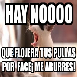 Meme Personalizado - hay noooo que flojera tus pullas por faceÂ¡ me ...