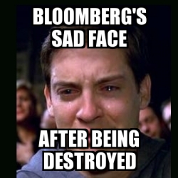 Meme crying peter parker - BLOOMBERG'S SAD FACE AFTER BEING DESTROYED ...