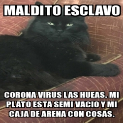 Meme Personalizado - Maldito esclavo Corona virus las hueas. Mi plato ...