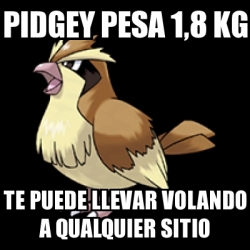 Meme Personalizado - Pidgey pesa 1,8 Kg te puede llevar volando a ...
