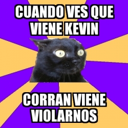 Meme Anxiety Cat - Cuando ves que viene kevin Corran viene violarnos ...