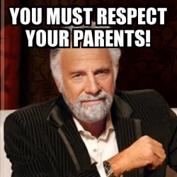 Meme Most interesting man - YOU MUST RESPECT YOUR PARENTS! - 31478853