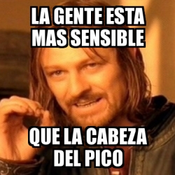Meme Boromir - La gente esta mas sensible que la cabeza del pico - 31492830