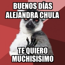 Meme Chill Out Lemur - buenos dÃ­as alejandra chula te quiero ...
