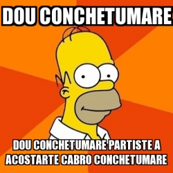 Meme Homer - DOU CONCHETUMARE DOU CONCHETUMARE PARTISTE A ACOSTARTE ...