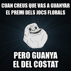 Meme Forever Alone - Cuan creus que vas a guanyar el premi dels jocs ...