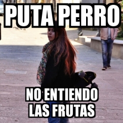 Meme Personalizado - puta perro no entiendo las frutas - 31516156