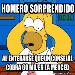 Meme Personalizado - homero sorprendido al enterarse que un consejal ...