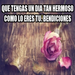 Meme Personalizado - que tengas un dia tan hermoso como lo eres tu ...