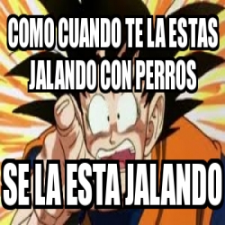 Meme Personalizado - Como cuando te la estas jalando con perros Se la ...