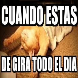 Meme Personalizado - cuando estas de gira todo el dia - 31543613