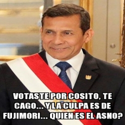Meme Personalizado - votaste por cosito, te cago... y la culpa es de ...