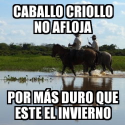 Meme Personalizado - Caballo criollo no afloja Por mÃ¡s duro que este ...