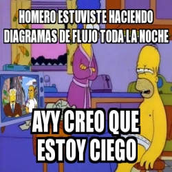 Meme Personalizado - Homero estuviste haciendo diagramas de flujo toda ...