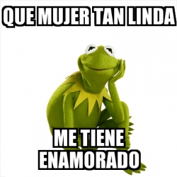 Meme Kermit the frog - que mujer tan linda me tiene enamorado - 31592001