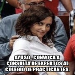 Meme Personalizado - Ayuso , convoca a consulta de expertos al colegio ...
