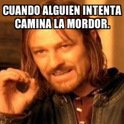 Meme Boromir - Cuando alguien intenta camina la Mordor. - 31644657