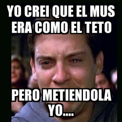 Meme crying peter parker - Yo crei que el mus era como el Teto Pero ...