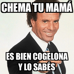 Meme Julio Iglesias - Chema tu mamá Es bien cogelona y lo sabés - 31672746