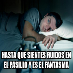 Meme Personalizado - hasta que sientes ruidos en el pasillo y es el ...