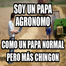 Meme Personalizado - Soy un papa AGRONOMO como un papa normal pero más ...