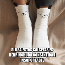 Meme Personalizado - Si usa estas calcetas es berrinchuda consentida e ...