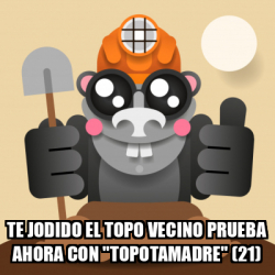 Meme Personalizado - TE JODIDO EL TOPO VECINO PRUEBA AHORA CON ...