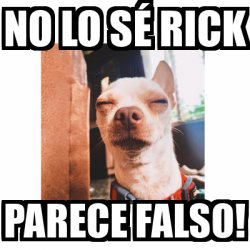Meme Personalizado - No lo sé rick parece falso! - 31795678