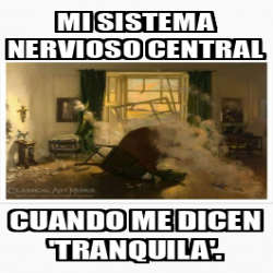 Meme Personalizado - Mi sistema nervioso central Cuando me dicen ...