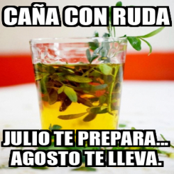 Meme Personalizado - caña con ruda JULIO TE PREPARA... Agosto te lleva ...
