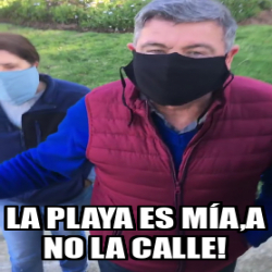 Meme Personalizado - La playa es mía,a no la calle! - 31806073