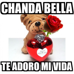 Meme Personalizado - chanda bella Te adoro mi vida - 31813241
