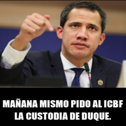 Meme Personalizado - Mañana mismo pido al Icbf la custodia de Duque ...