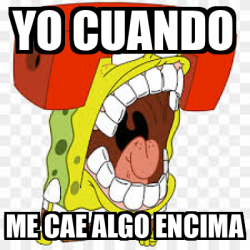 Meme Personalizado - YO CUANDO ME CAE ALGO ENCIMA - 31855425