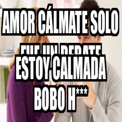 Meme Personalizado - Amor cálmate solo fue un debate Estoy calmada bobo ...