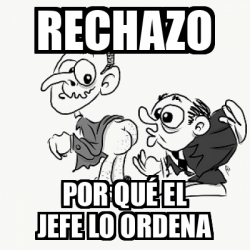 Meme Personalizado - Rechazo Por qué el jefe lo ordena - 31880000