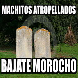 Meme Personalizado - machitos atropellados bajate morocho - 31922239