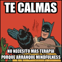 Meme Batman slaps Robin - TE CALMAS NO NECESITO MAS TERAPIA PORQUE ...