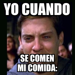 Meme crying peter parker - Yo cuando se comen mi comida: - 31925105