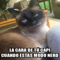 Meme Personalizado - La Cara de TÚ capi cuando estas modo nerd - 31926279