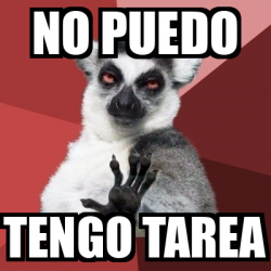 Meme Chill Out Lemur - no puedo tengo tarea - 31945719