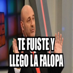 Meme Personalizado - te fuiste y llego la falopa - 31948829