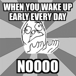 Meme Whyyy - when you wake up early every day noooo - 31952931