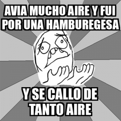 Meme Whyyy - avia mucho aire y fui por una hamburegesa y se callo de ...