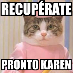 Meme Personalizado - recupérate pronto karen - 31967985