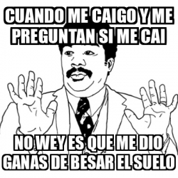 Meme Ay Si - Cuando me caigo y me preguntan si me cai No wey es que me ...