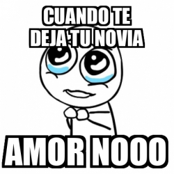 Meme Por favor - cuando te deja tu novia amor nooo - 32140028