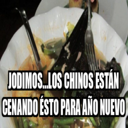 Meme Personalizado - Jodimos...los chinos están cenando ésto para año ...
