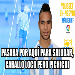 Meme Personalizado - Pasaba por aquí para saludar, caballo loco pero ...